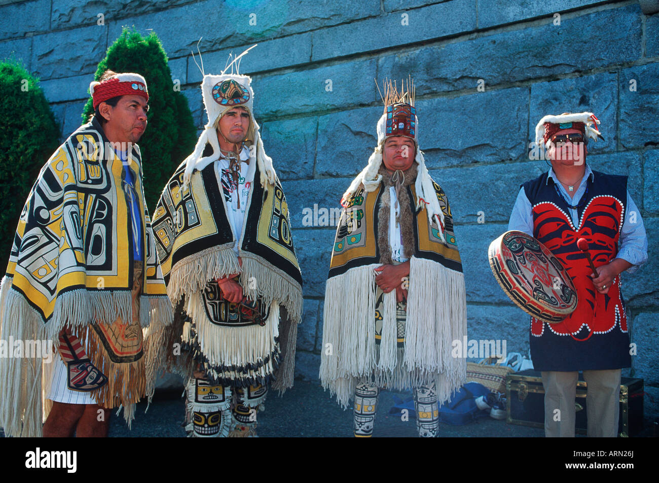 First Nations dancers at Inner Harbour causeway, Victoria, Vancouver ...