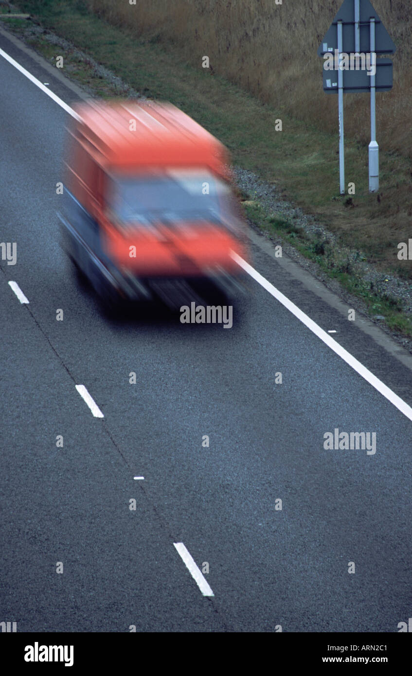 Time exposure of Royal Mail delivery van on a dual carriageway Stock ...