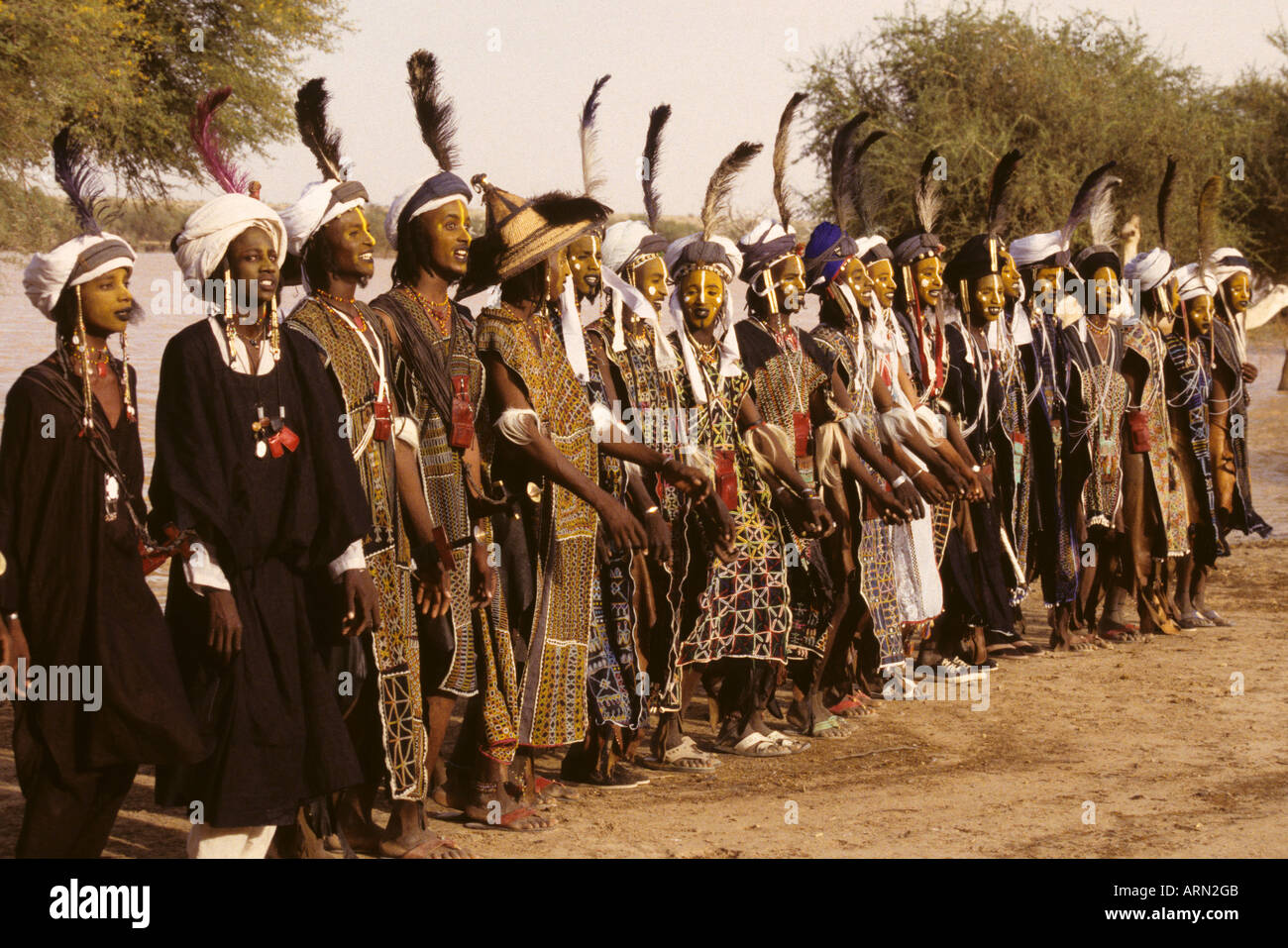 Akadaney, Niger, Africa. Fulani Wodaabe Dancers at Geerewol, or Male ...