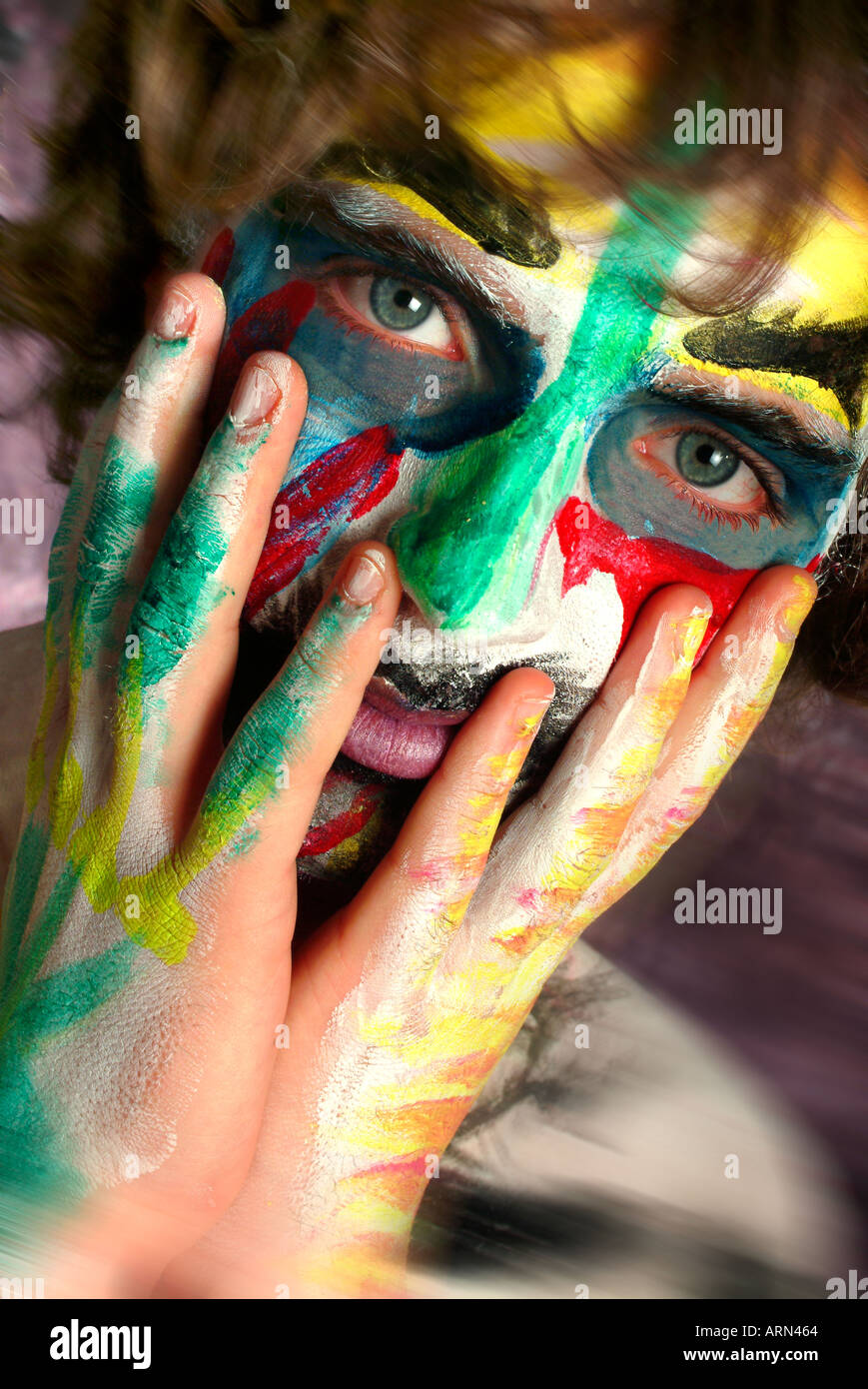 painted male face Stock Photo - Alamy