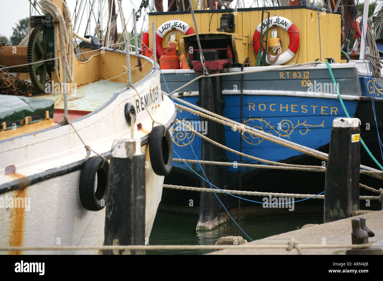 Sailing barges moored at the hythe, Maldon, Essex, England UK Stock ...