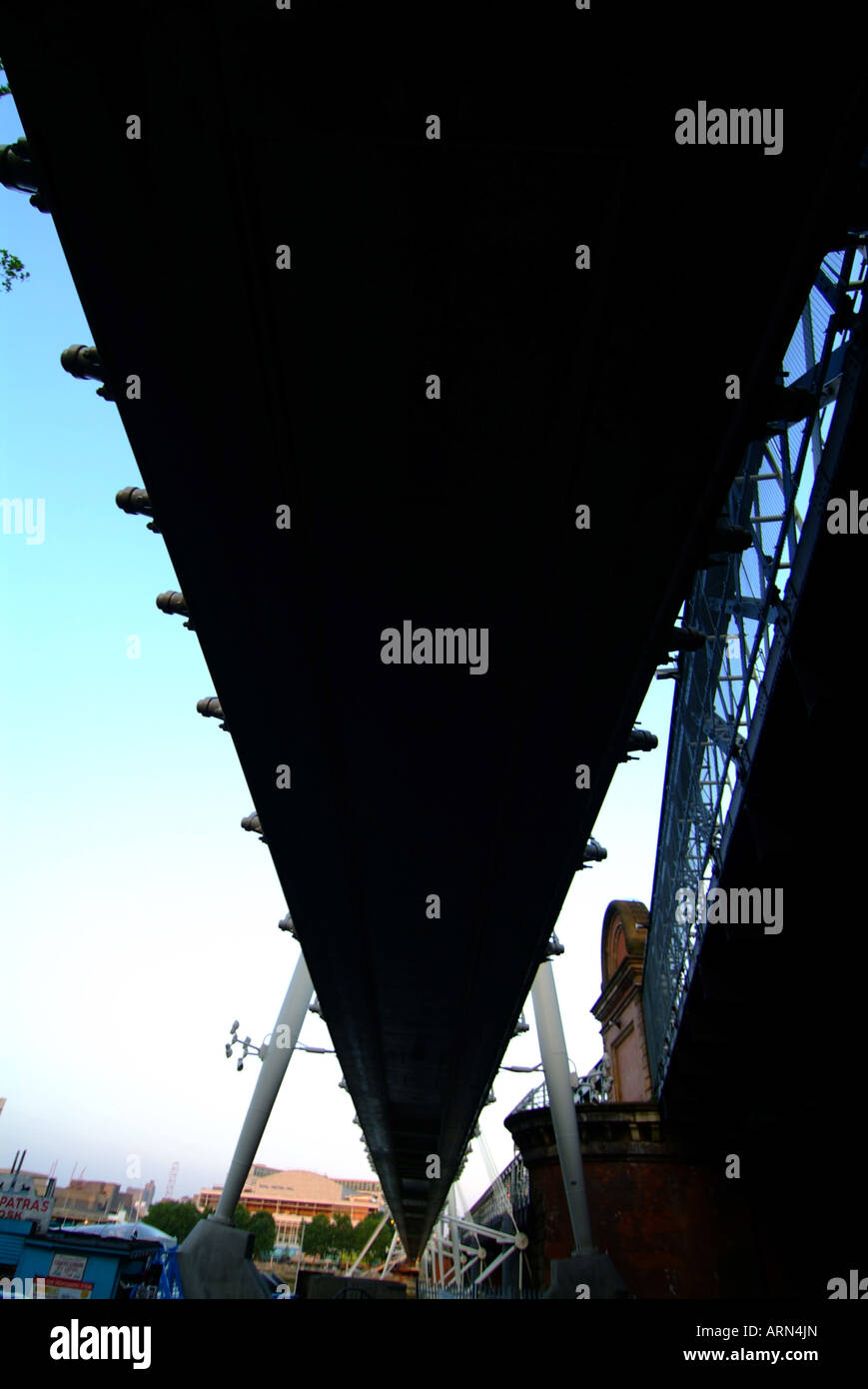 Underneath Hungerford Bridge London England Stock Photo - Alamy