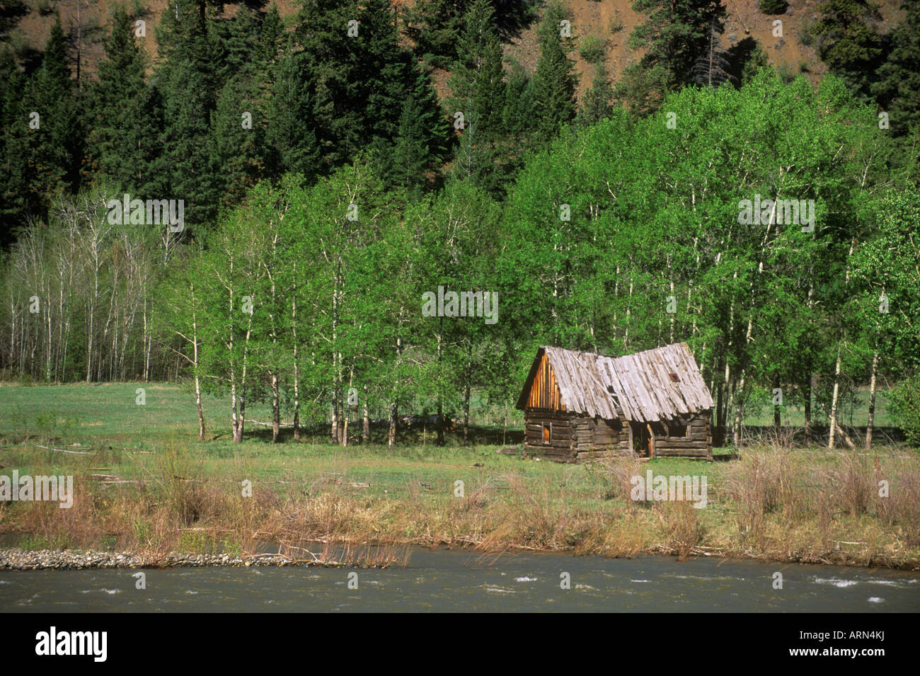 Dilapidated farm building along nicola river hi-res stock photography ...