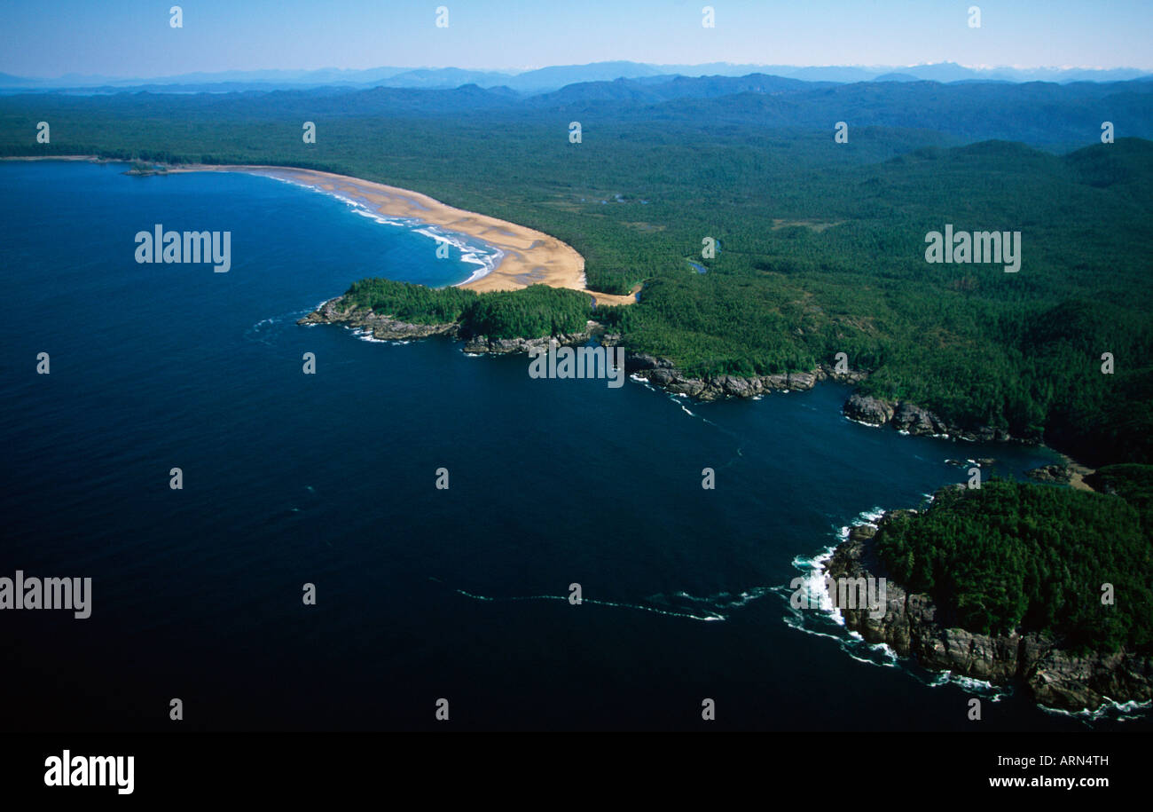 Aerial of Cape Caution, Central Coast, Inside Passage, British Columbia ...