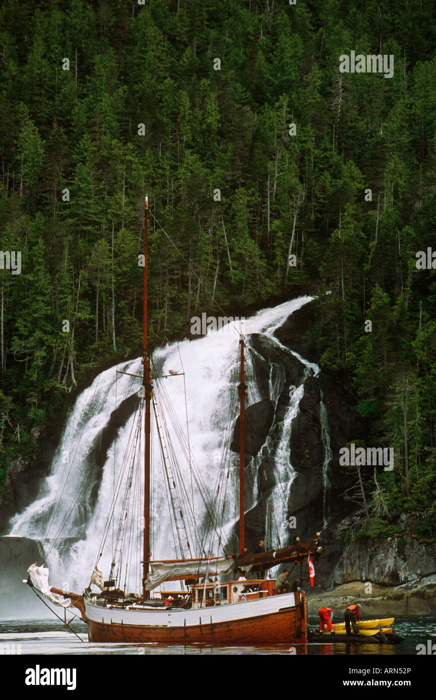 Fiordland Provincial Recreational Area., Kynoch Inlet waterfall with ...