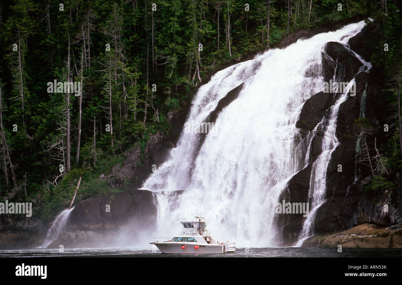 Fiordland Provincial Recreational Area., Kynoch Inlet waterfall with ...