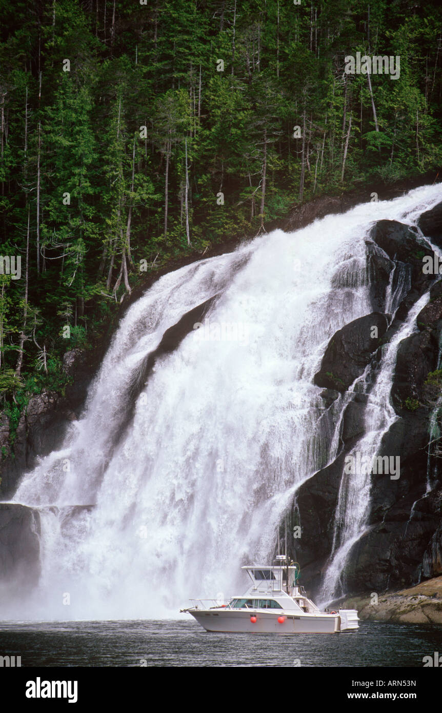 Fiordland Provincial Recreational Area., Kynoch Inlet waterfall with ...