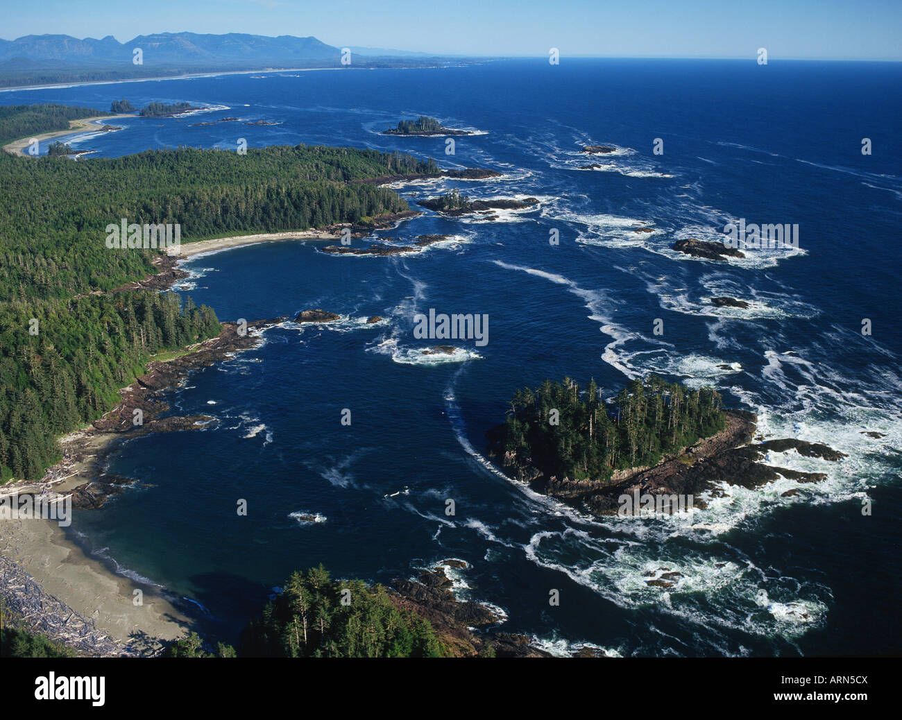 Aerial view of Radar Beaches, Pacific Rim National Park, Vancouver ...
