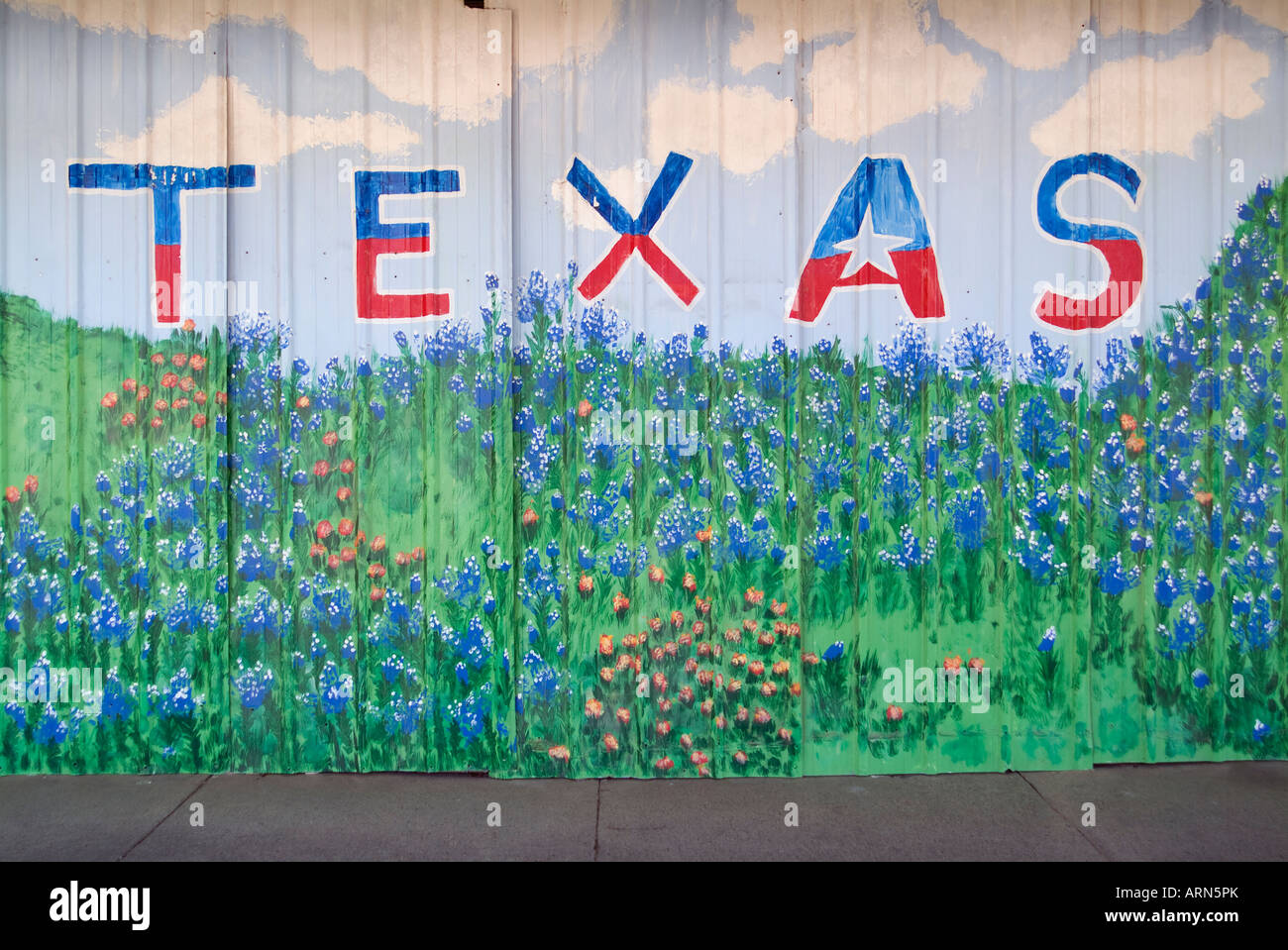 Texas themed mural in Pilot Point Texas Stock Photo - Alamy