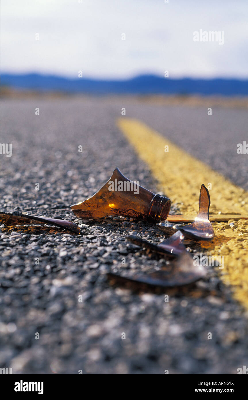 Broken glass hazard on highway hi-res stock photography and images - Alamy