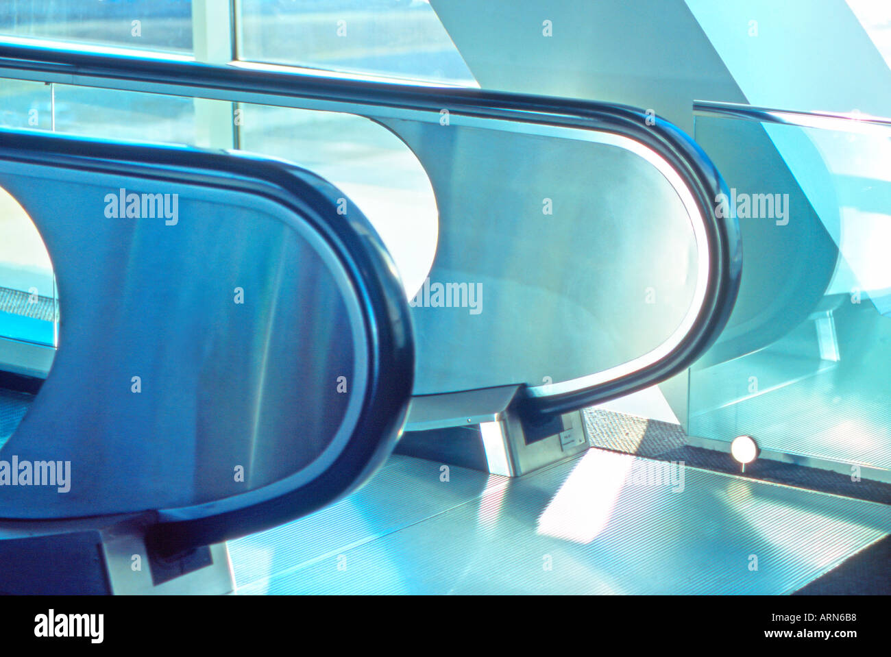 escalator rails Stock Photo - Alamy
