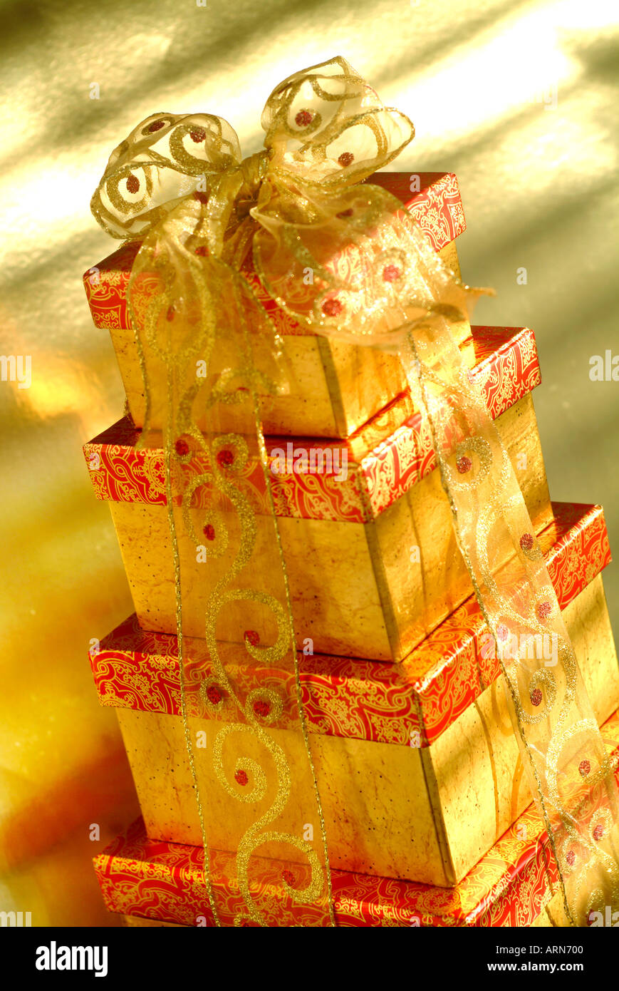 Boxes stacked tower gifts hi-res stock photography and images - Alamy