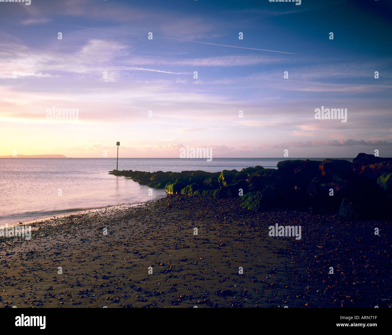 The Needles from Mudeford spit Dorset England Stock Photo - Alamy
