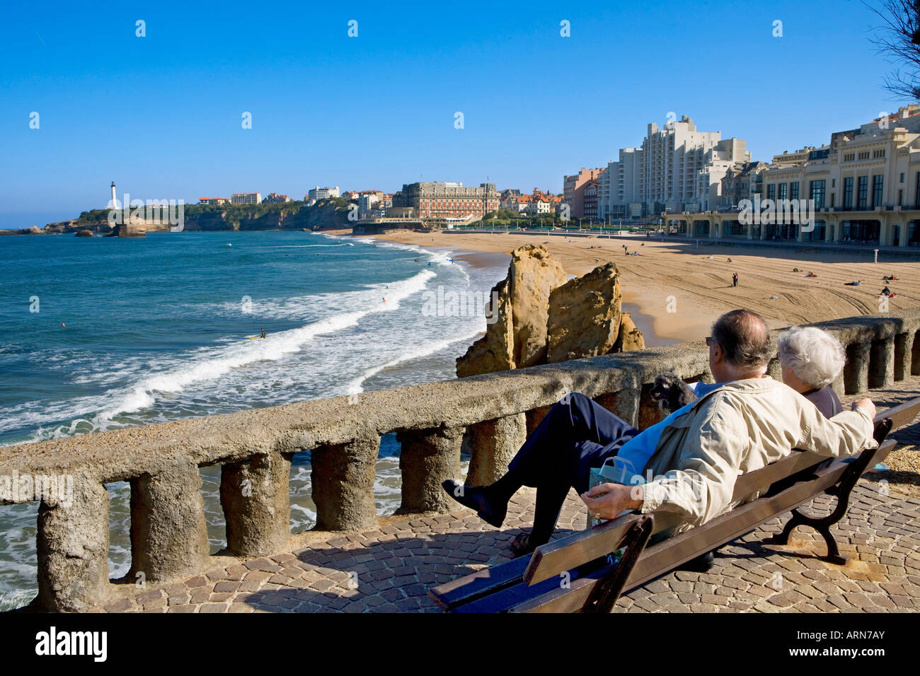 The beach at Biarritz in the Pays Basque France Stock Photo - Alamy