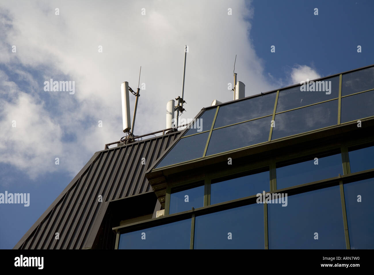 Mobile telephone base station on top of a building July 2006 Stock ...
