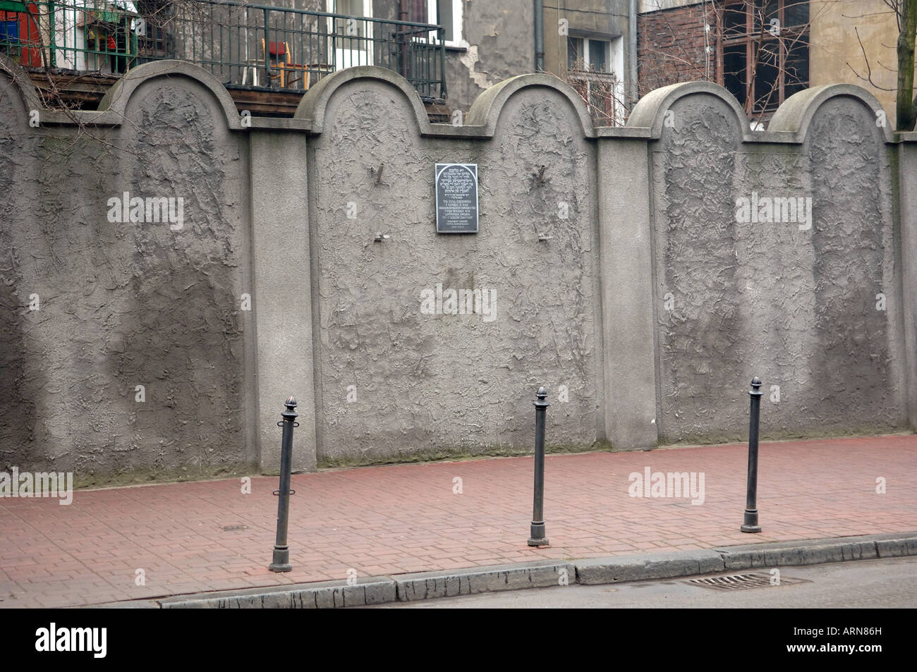 Remains of the Ghetto wall Podgorze area Krakow Poland Stock Photo - Alamy