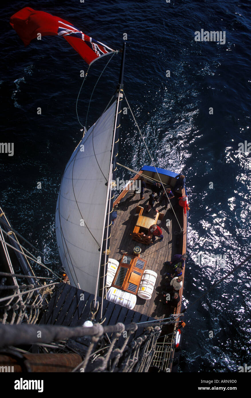 Tall ship Phoenix under sail from aloft Stock Photo - Alamy