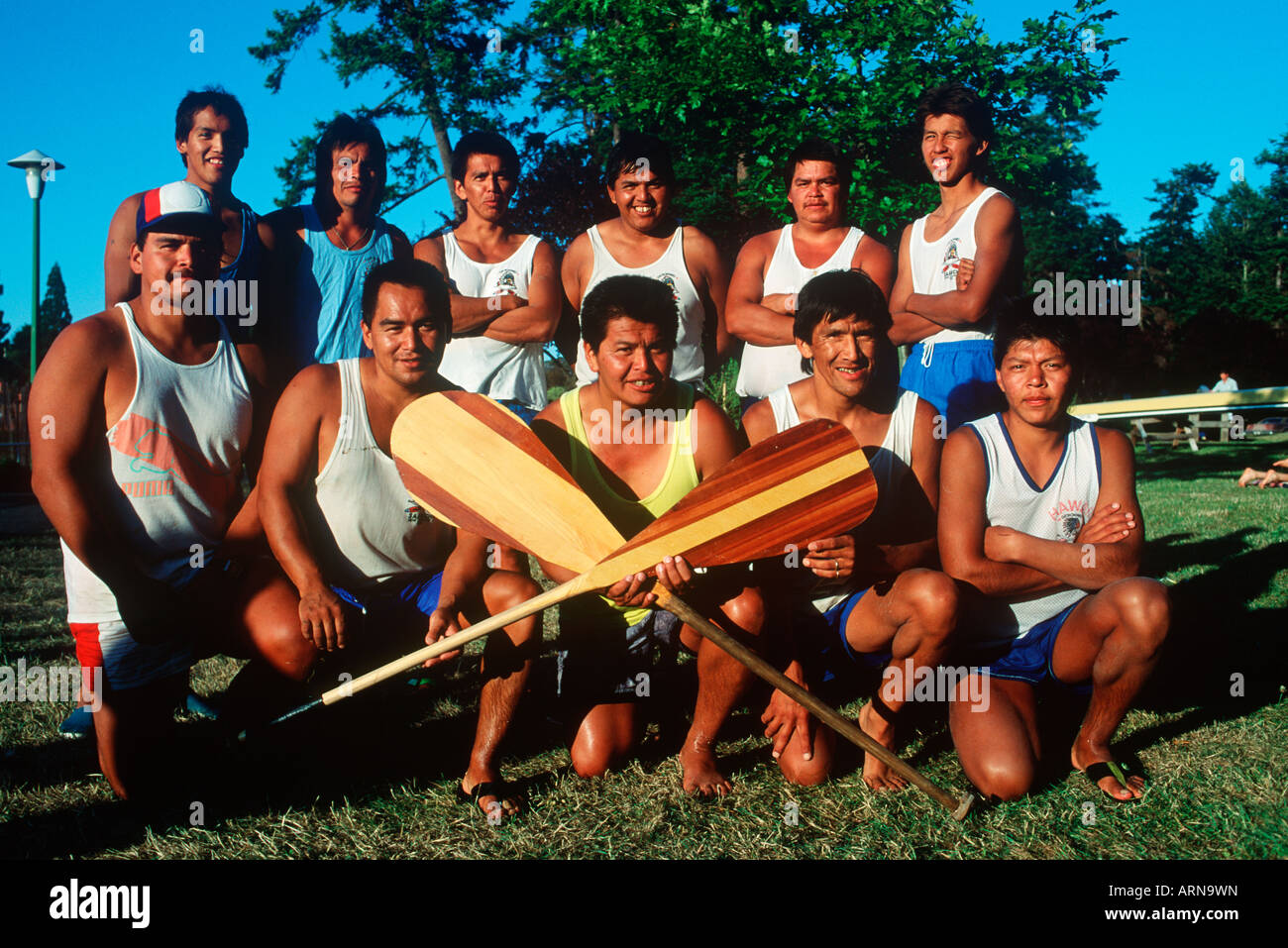 Salish paddling team hi-res stock photography and images - Alamy