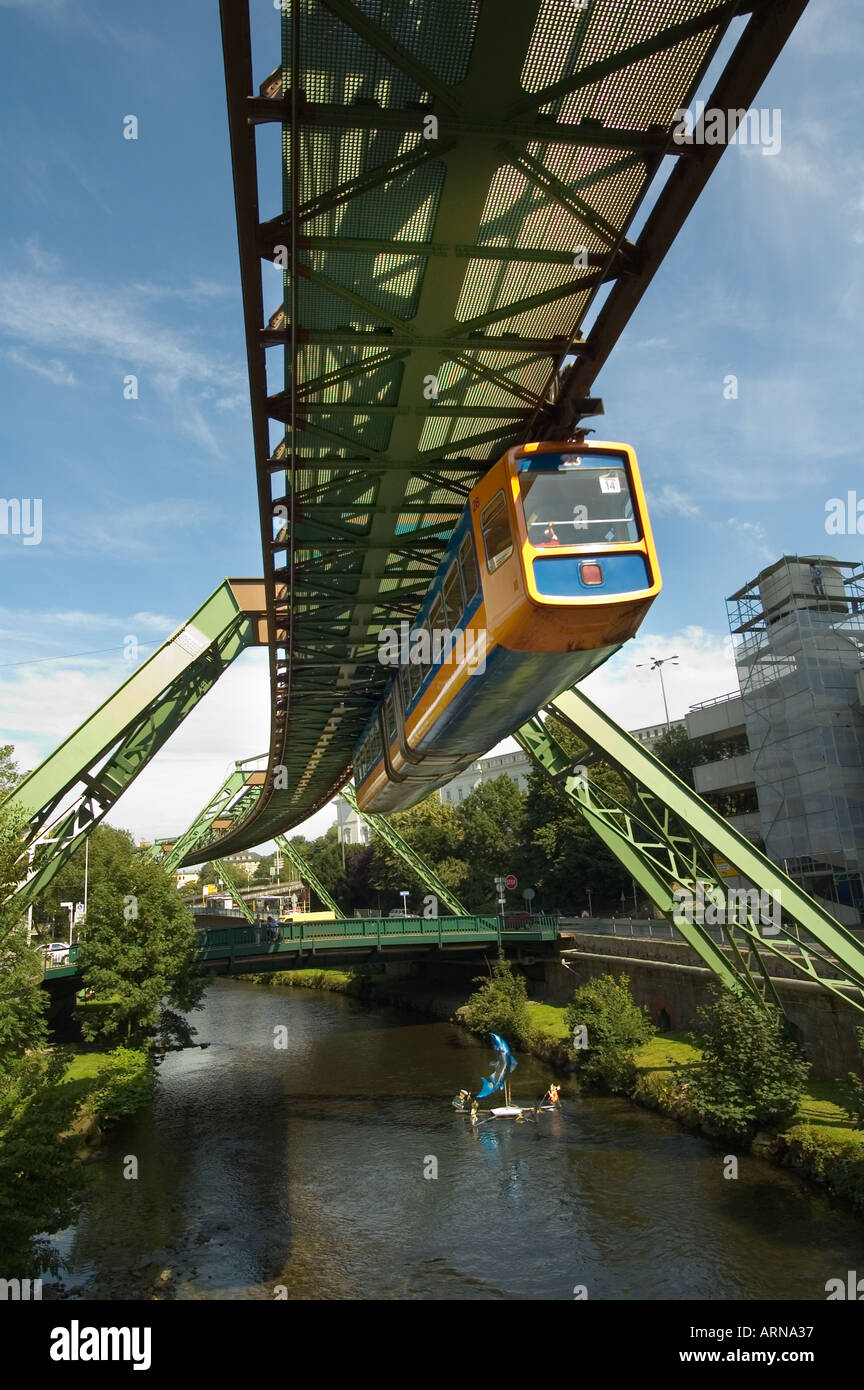 The Schwebebahn Monorail in Wuppertal, Germany, a overhead hanging ...