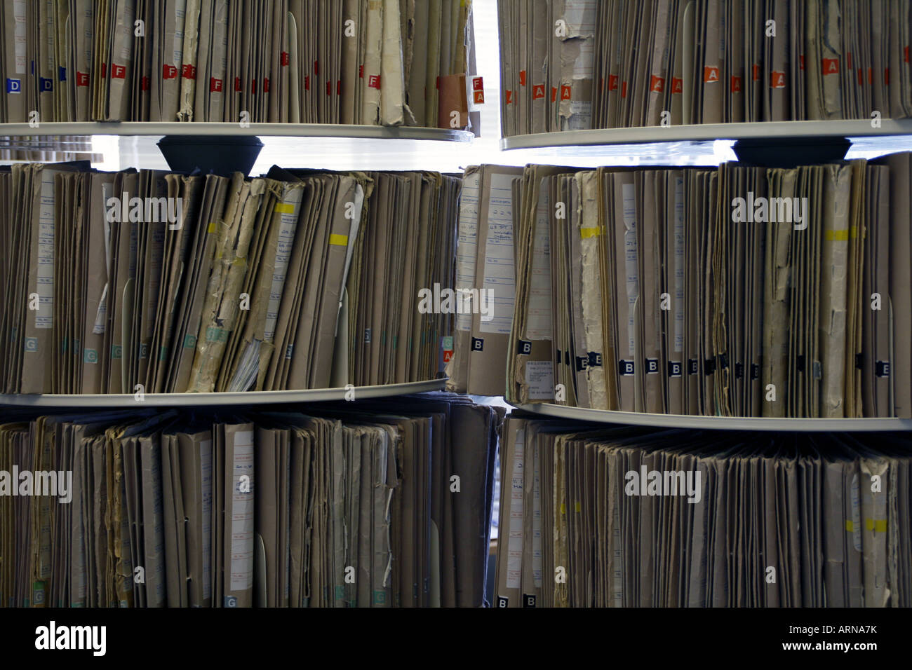 Medical files in doctors waiting room Stock Photo - Alamy