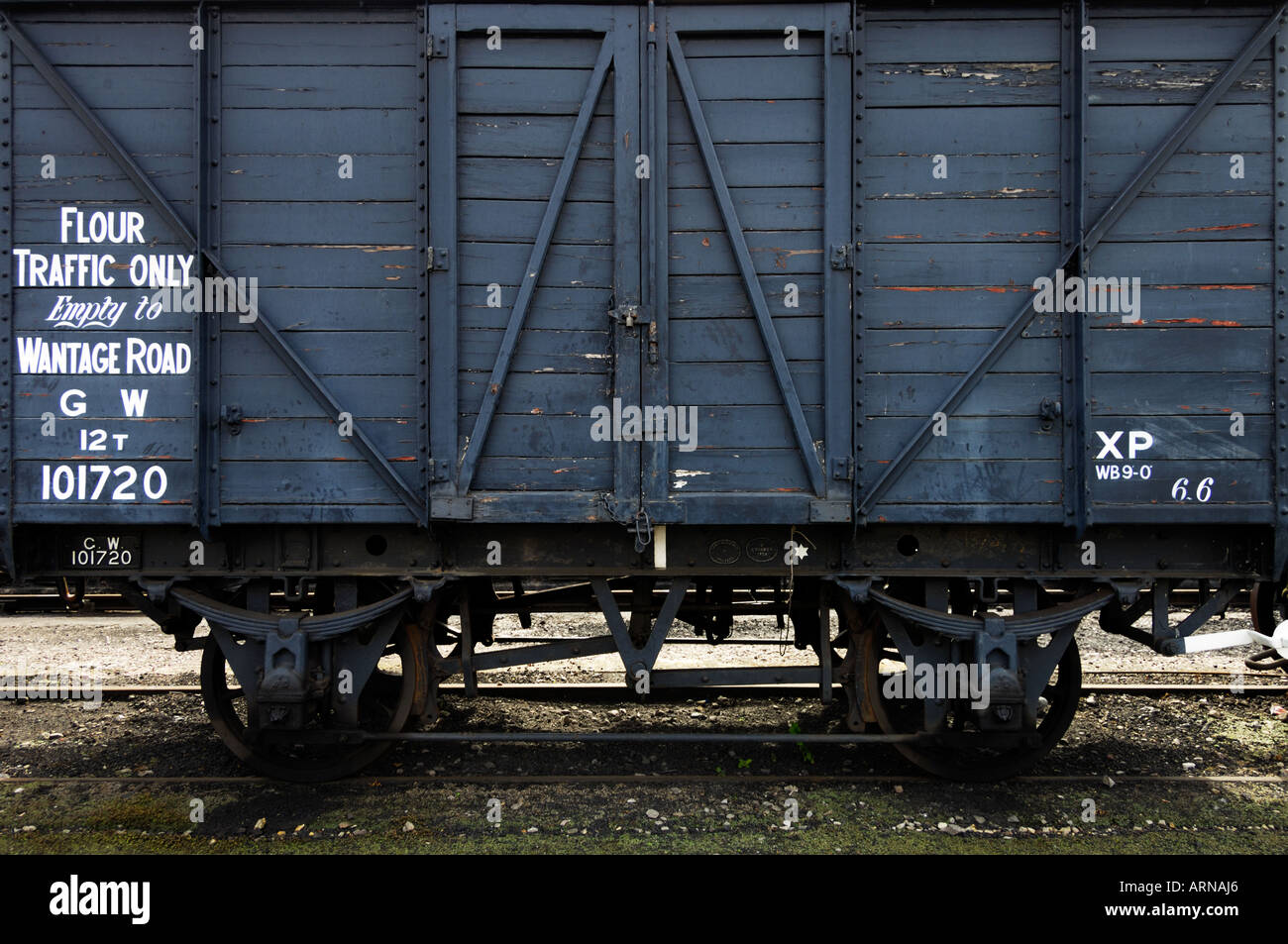 Vintage train goods carriage Stock Photo - Alamy