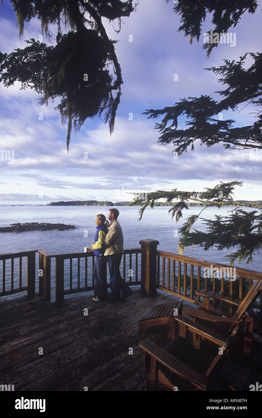 Middle Beach Lodge Resort guests enjoy vista of Pacific Ocean from sun ...