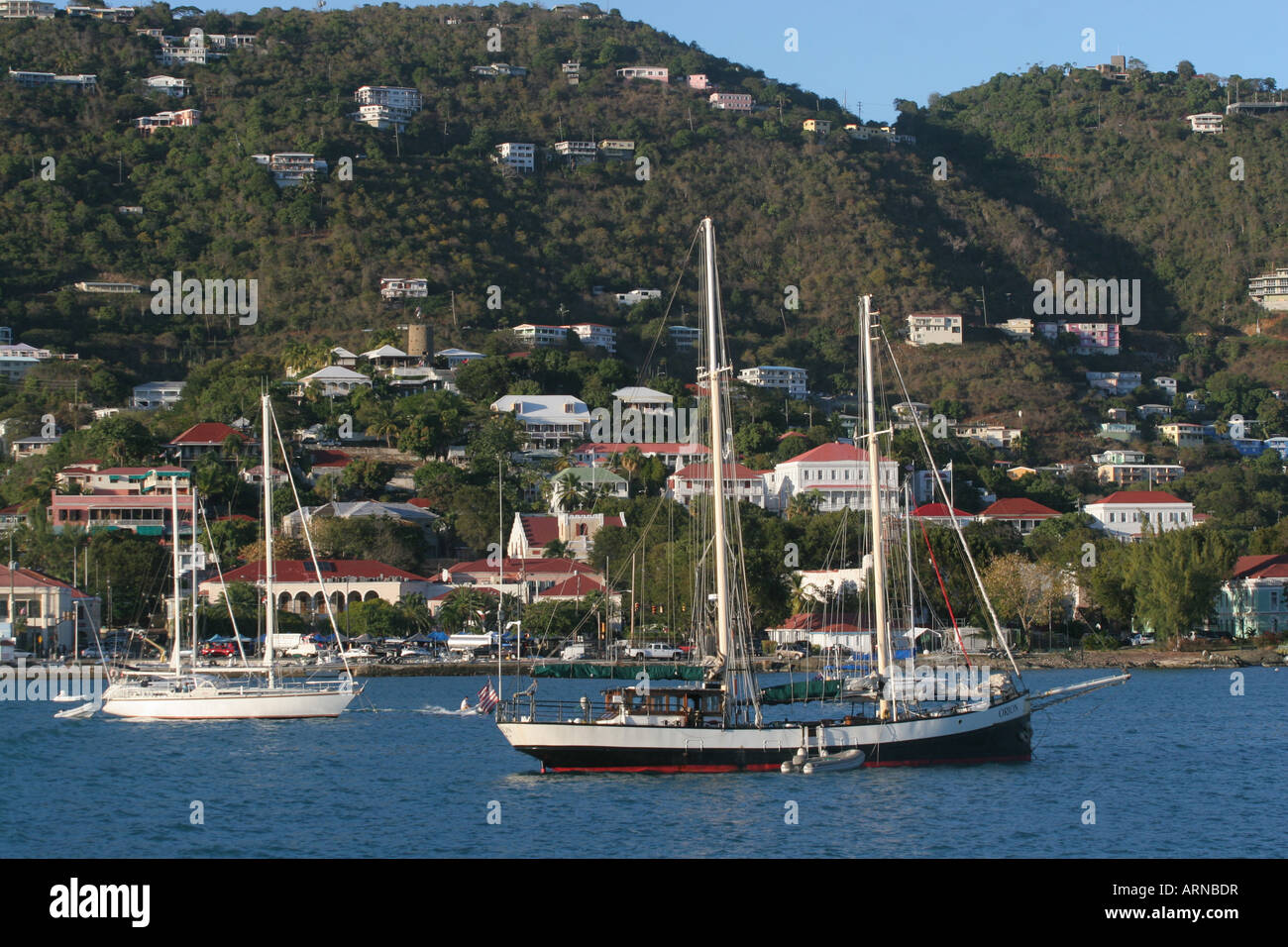 St thomas sailboat bay Stock Photo - Alamy