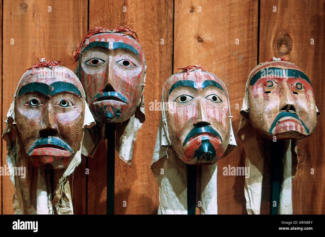Alert Bay, U'mista Cultural Center, masks from the Potlach Collection ...