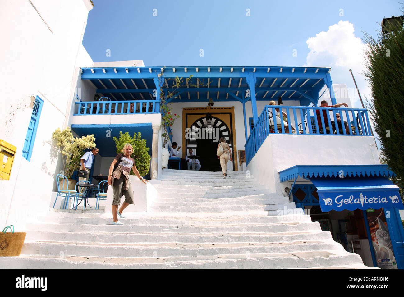 Famous cafe of the Nattes in Sidi Bou Said, Tunisia Stock Photo - Alamy