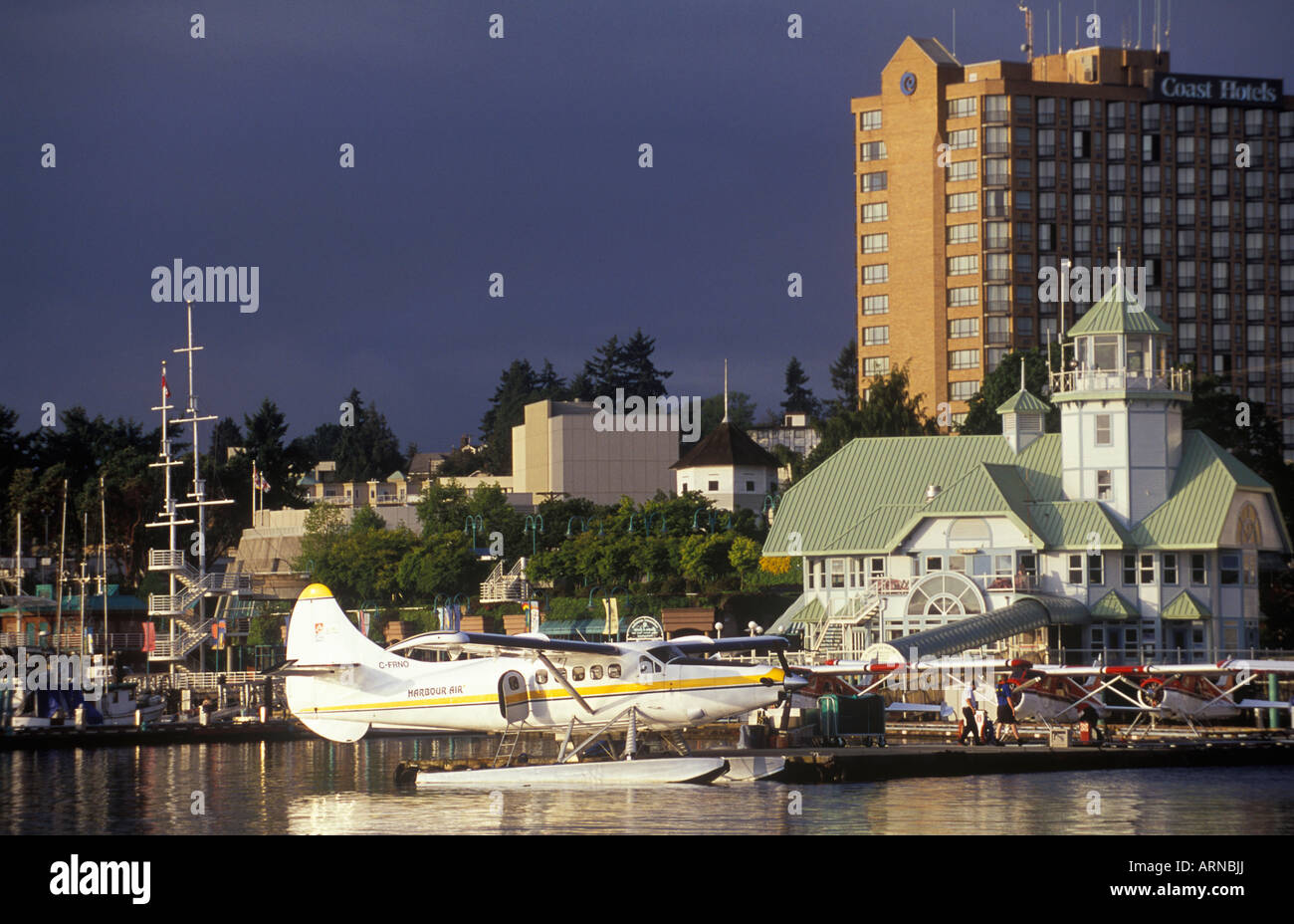 Nanaimo Harbour with commercial float planes, Vancouver Island, British ...