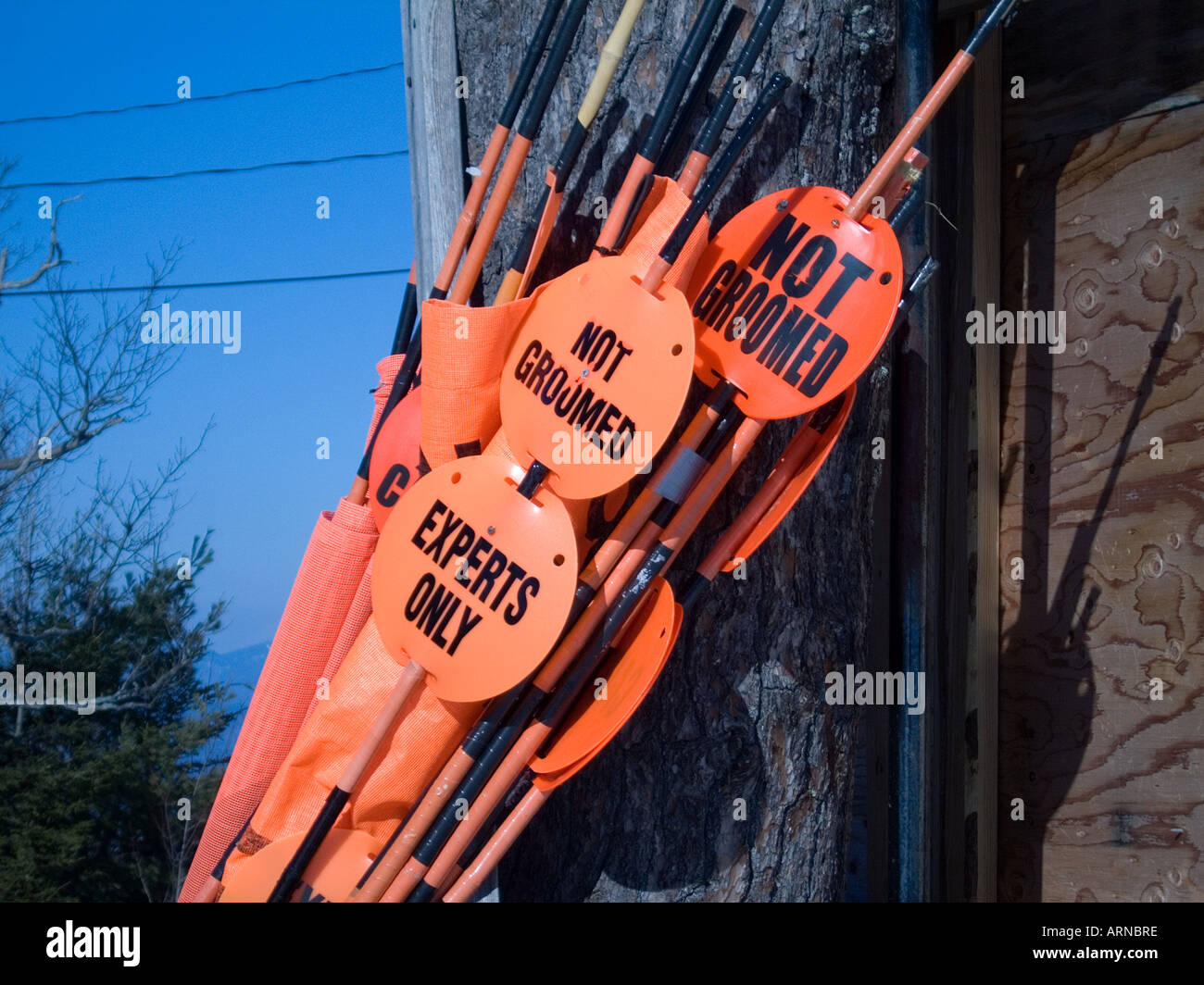 Ski Trail makers Stock Photo - Alamy