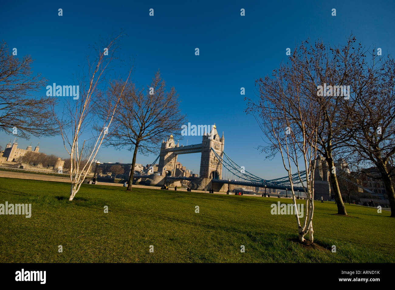 Wide angle view of Tower Bridge, London, UK Stock Photo - Alamy
