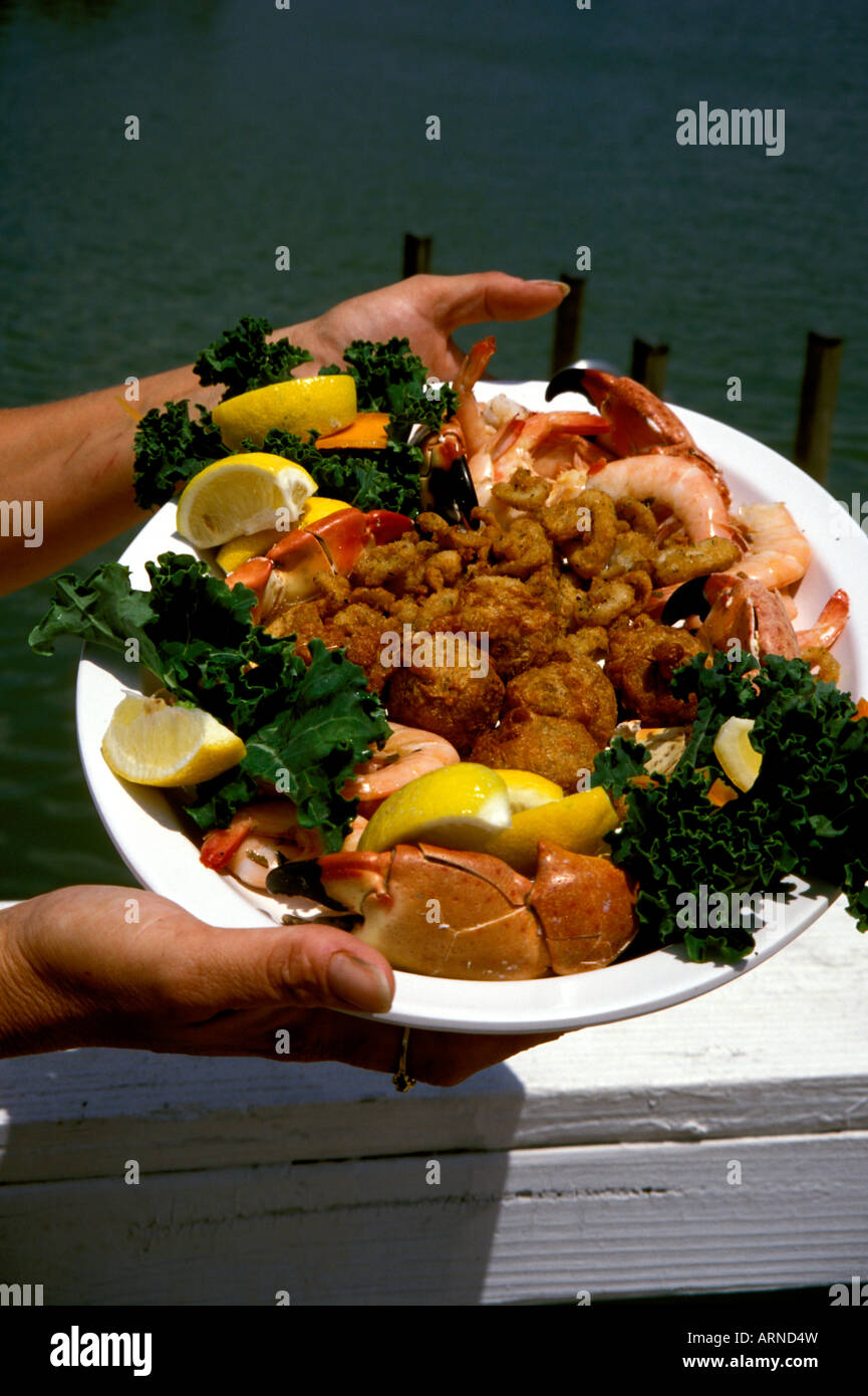 FL Florida Everglades National Park cuisine food stone crab claws plate ...