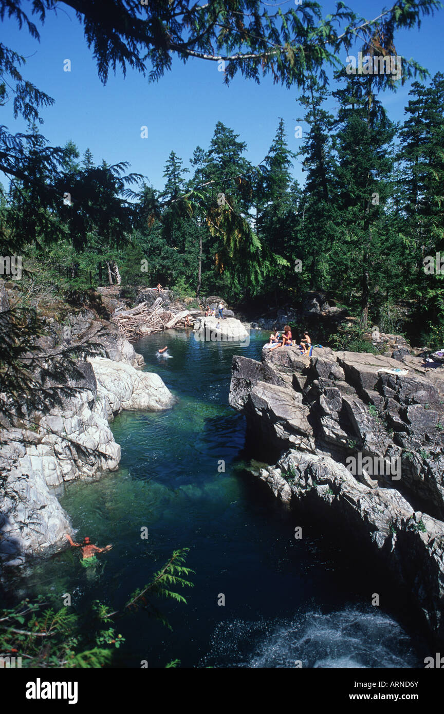 Little Qualicum River Provincial Park - people swimming in river ...