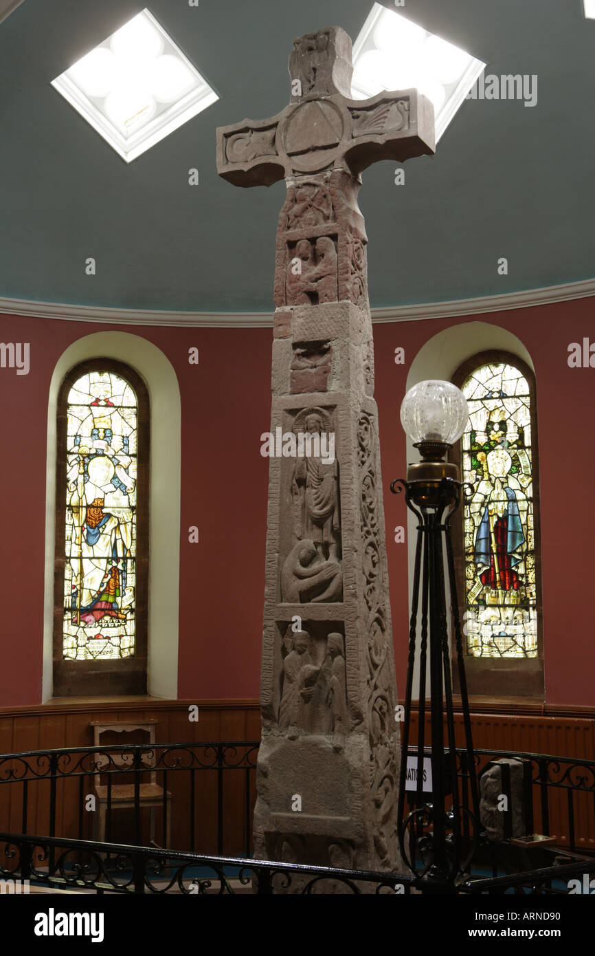 Ruthwell Cross early Northumbrian Christian Cross near Annan Scotland ...