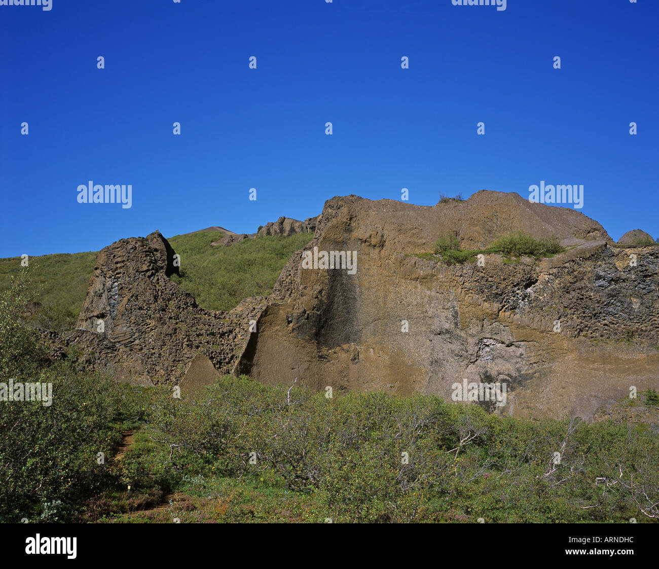 Rock formations (Basalt) called Hljodaklettar, Jökulsarglufur National ...
