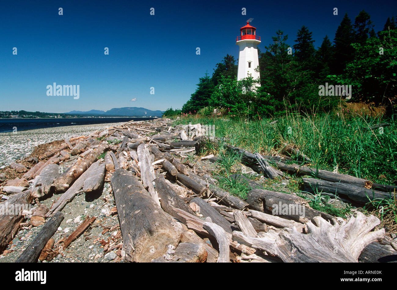 Quadra Island's Cape Mudge lightstation, British Columbia, Canada Stock ...