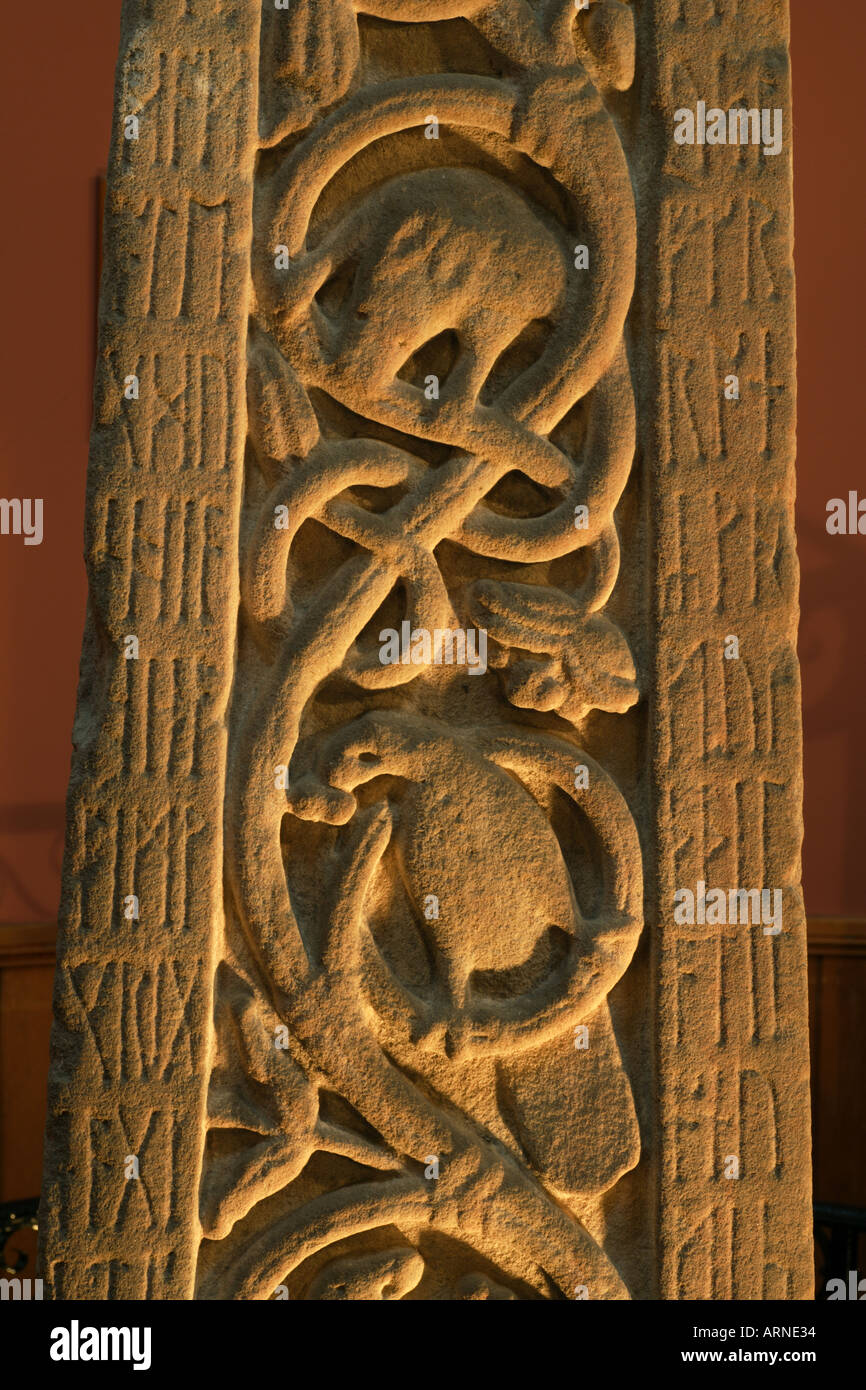 Ruthwell Cross early Northumbrian Anglo Saxon Cross near Annan Scotland ...