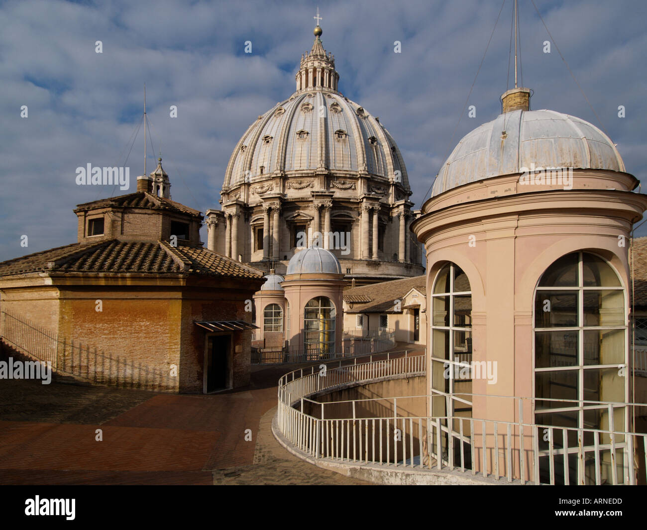 The rooftop terrace of Saint Peters Basilica Vatican city Rome Italy ...