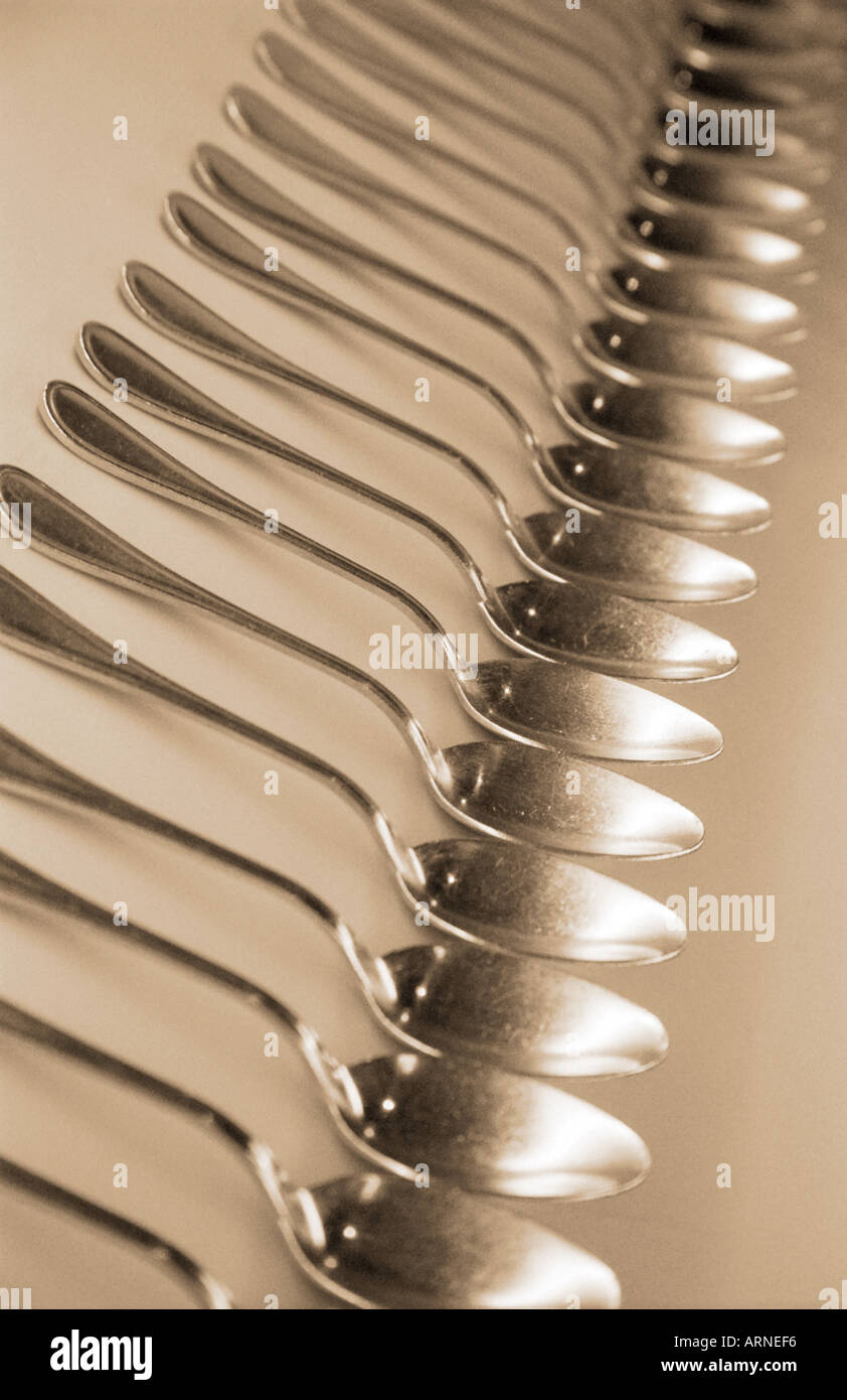 Silver spoons show hi-res stock photography and images - Alamy