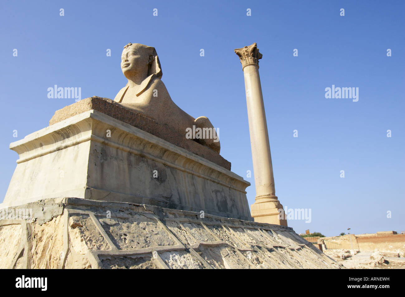 Pompeis Pillar Column Alexandria Egypt Stock Photo - Alamy