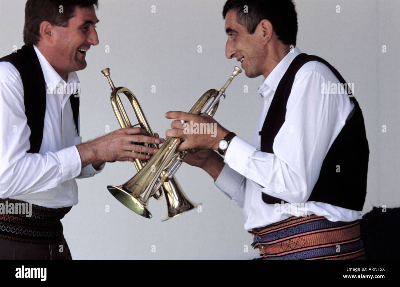Trumpet festival Guca Serbia Aug 2002 Stock Photo - Alamy