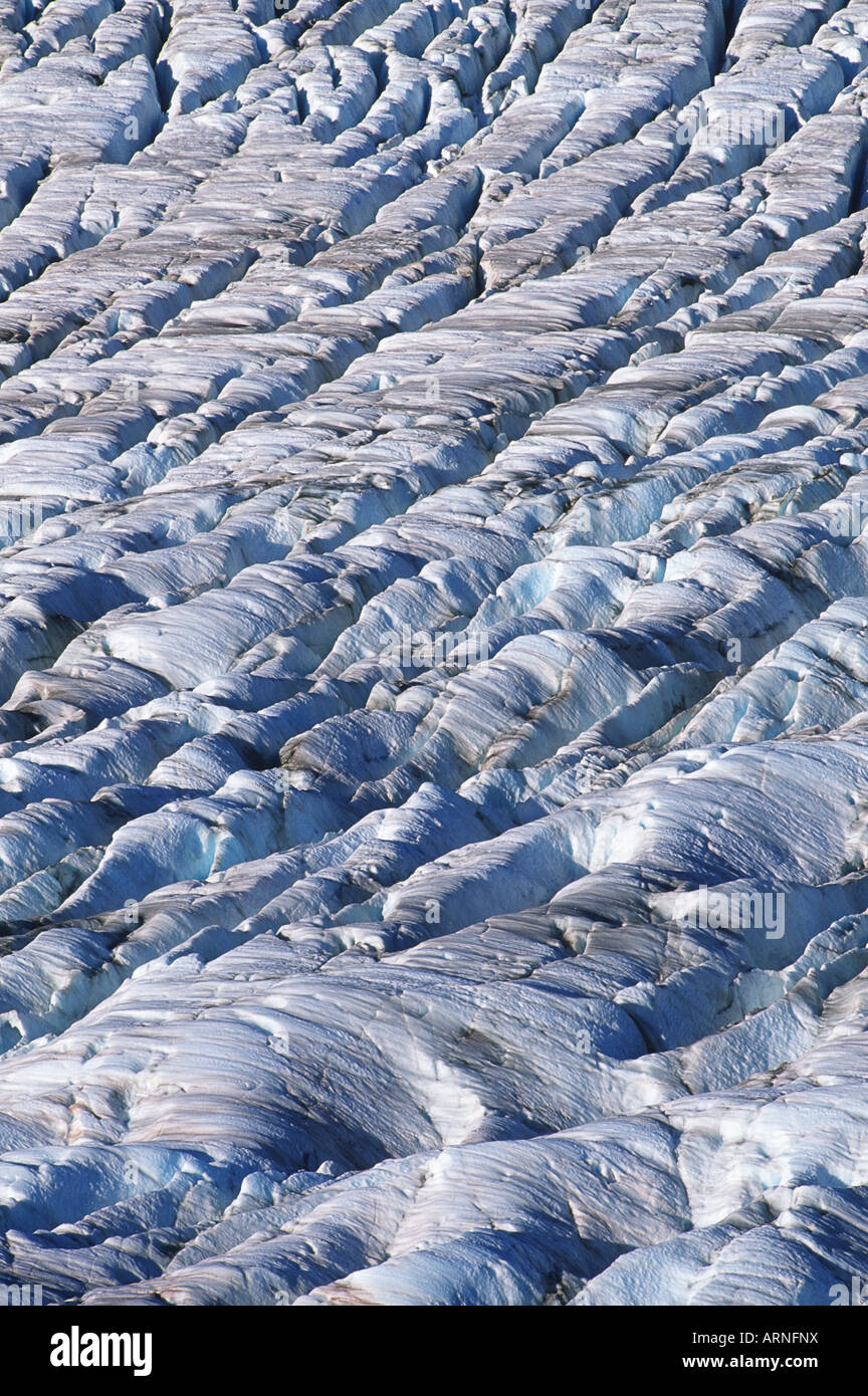 Salmon Glacier, pattern of ice fissures, Stewart, British Columbia ...