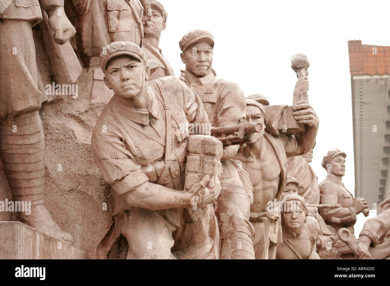 Statue of heroic revolutionary soldiers and workers by the Mao Zedong ...