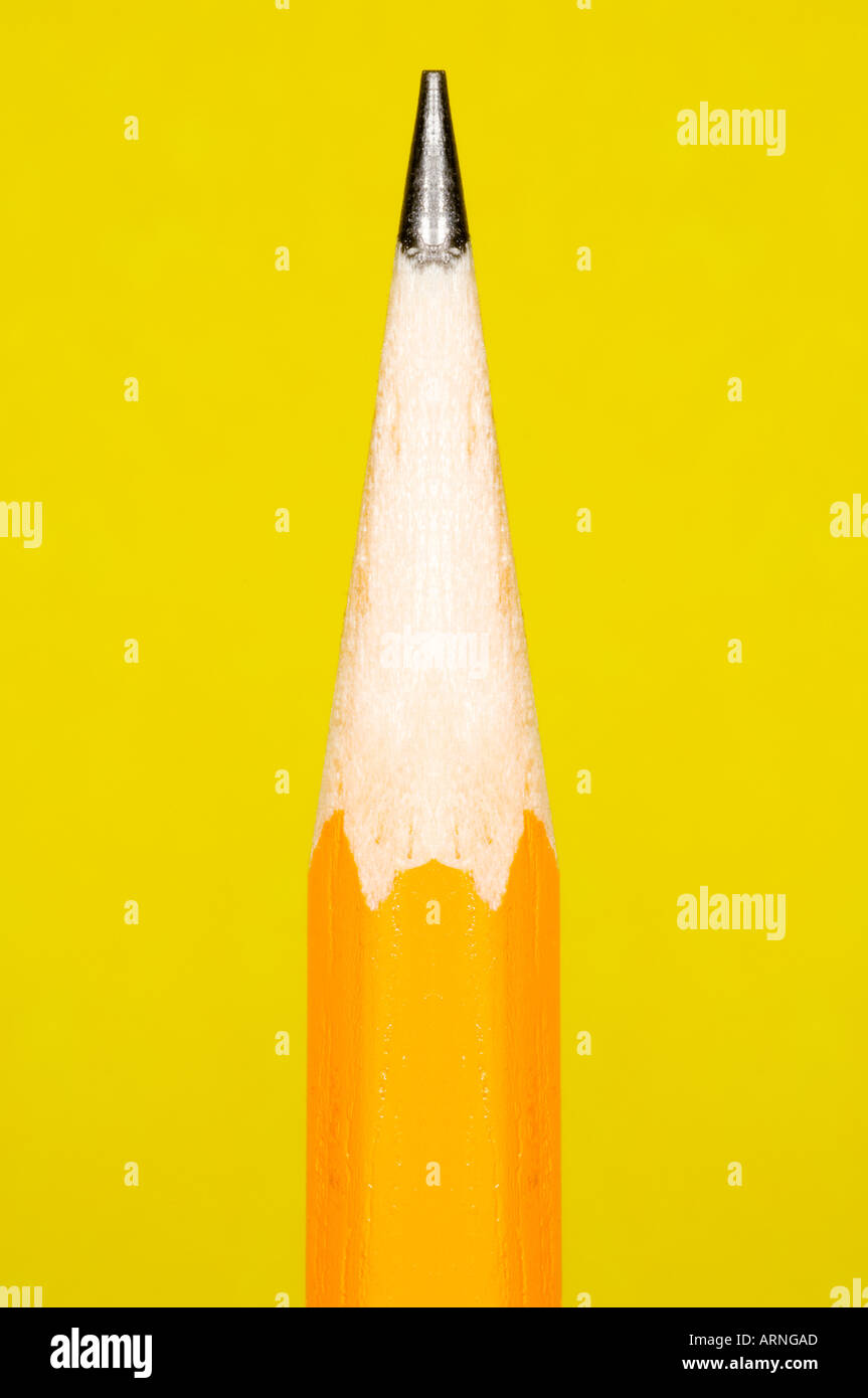 Close up of yellow pencil tip against yellow background Stock Photo - Alamy