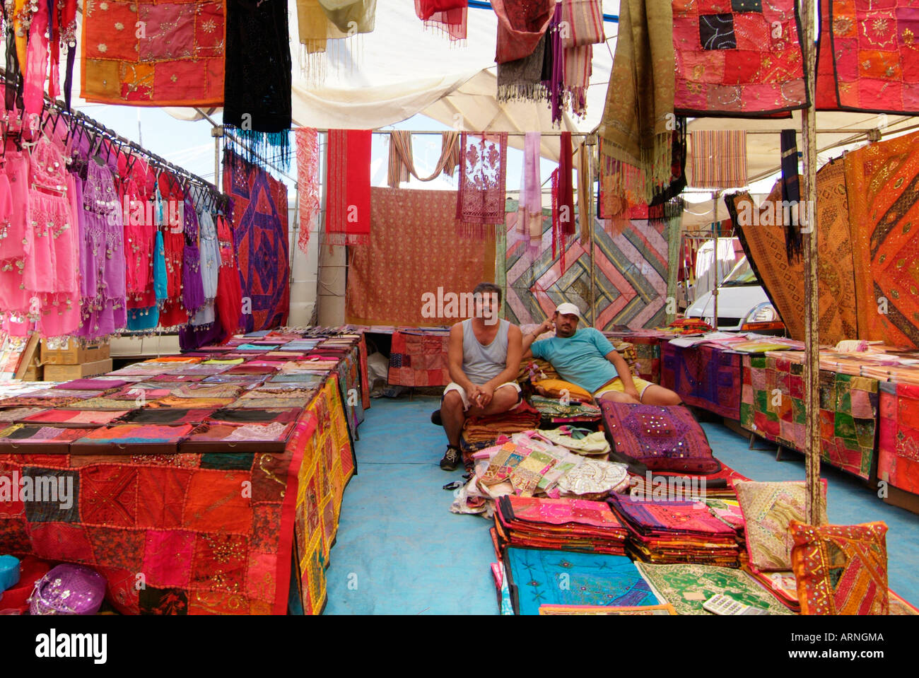 Fabric cloth drape garment haberdashery week weekly market shop bazaar ...