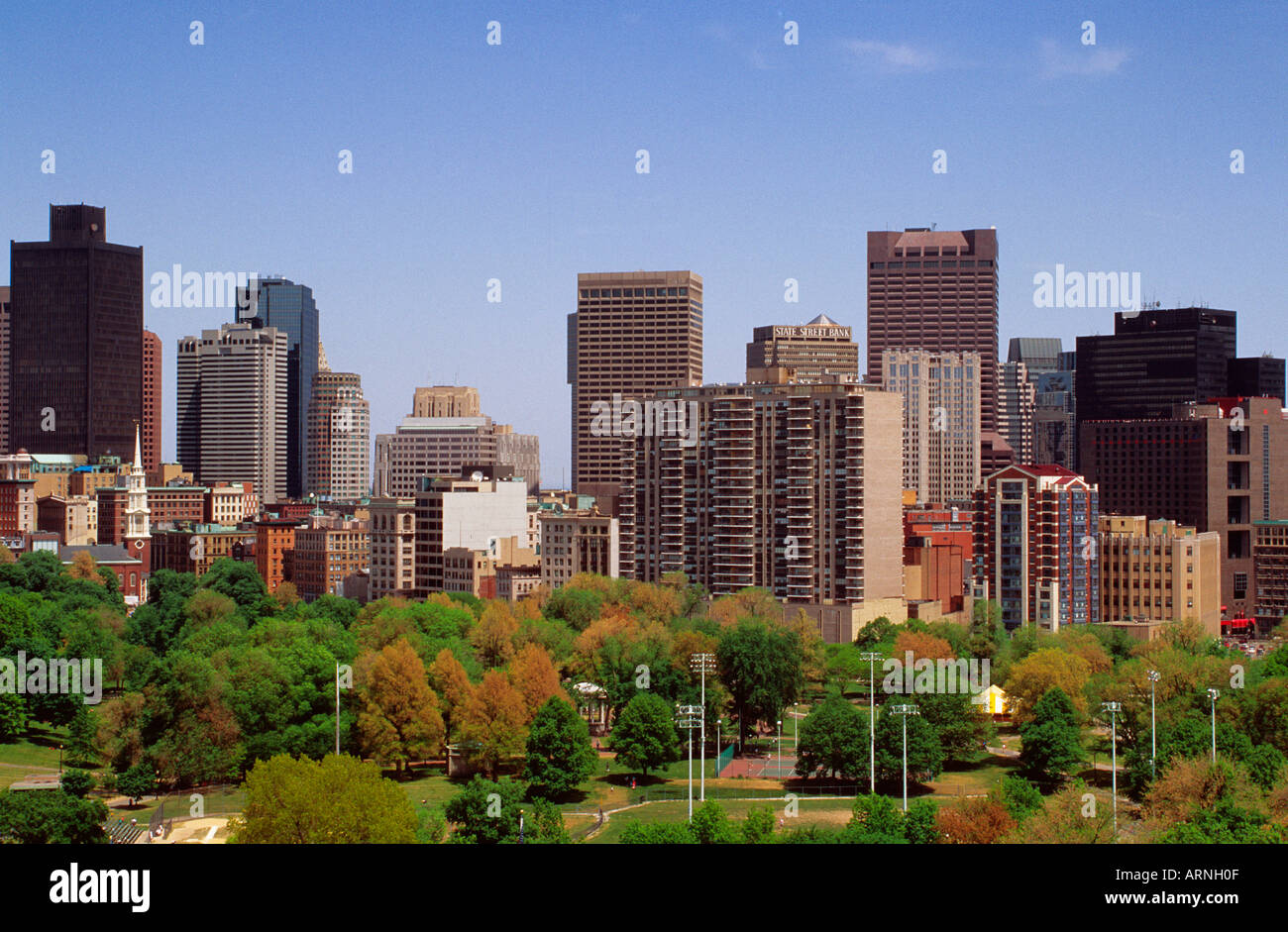 Boston Common elevated view. Boston Massachusetts, New England USA in ...