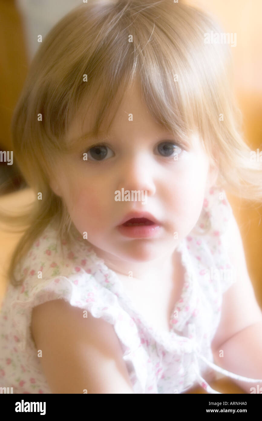 High key, dreamy image of adorable toddler girl Stock Photo - Alamy
