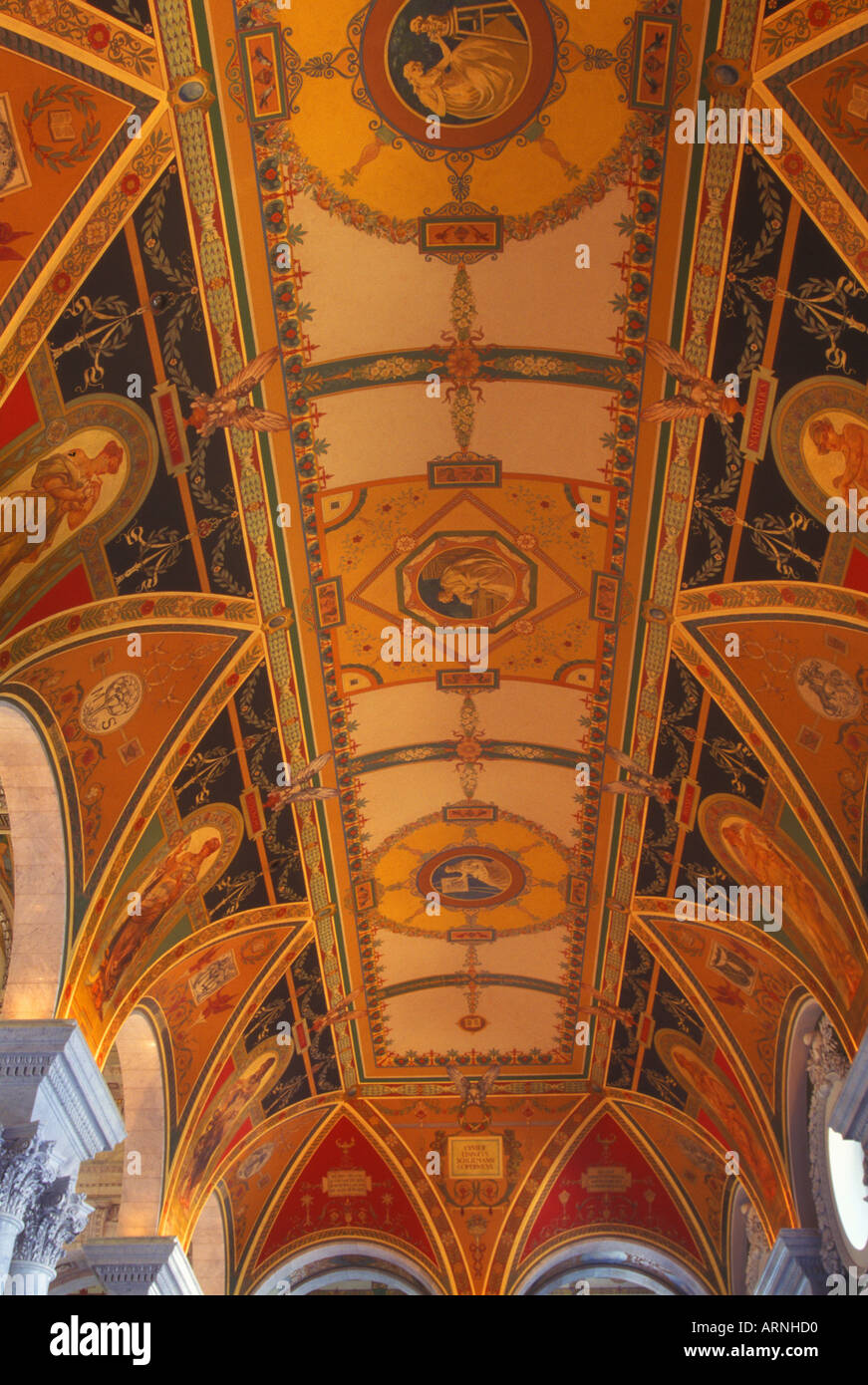 USA United States of America Washington DC Library Of Congress Ceiling ...