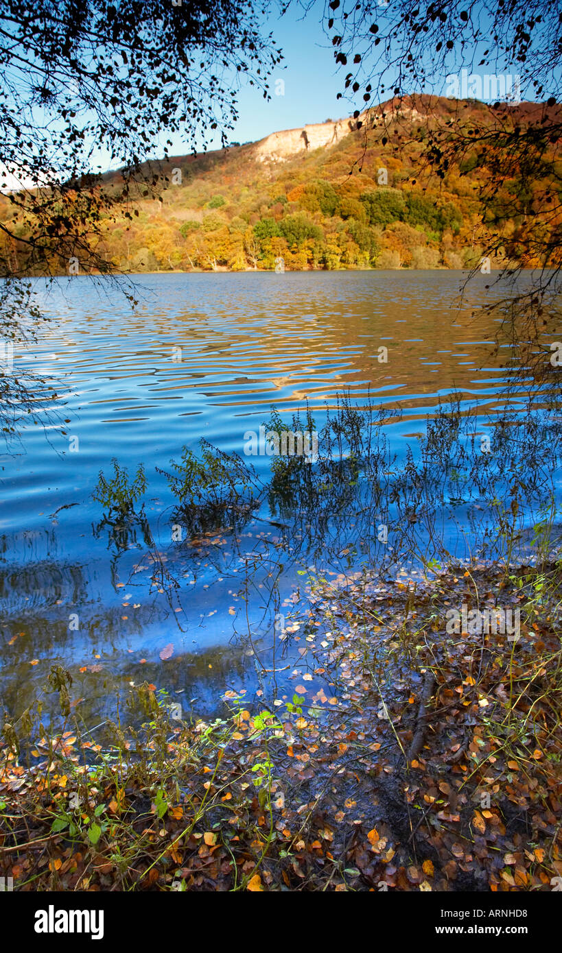 Lake Gormire and Whitestone Cliff in Autumn below Sutton Bank North ...